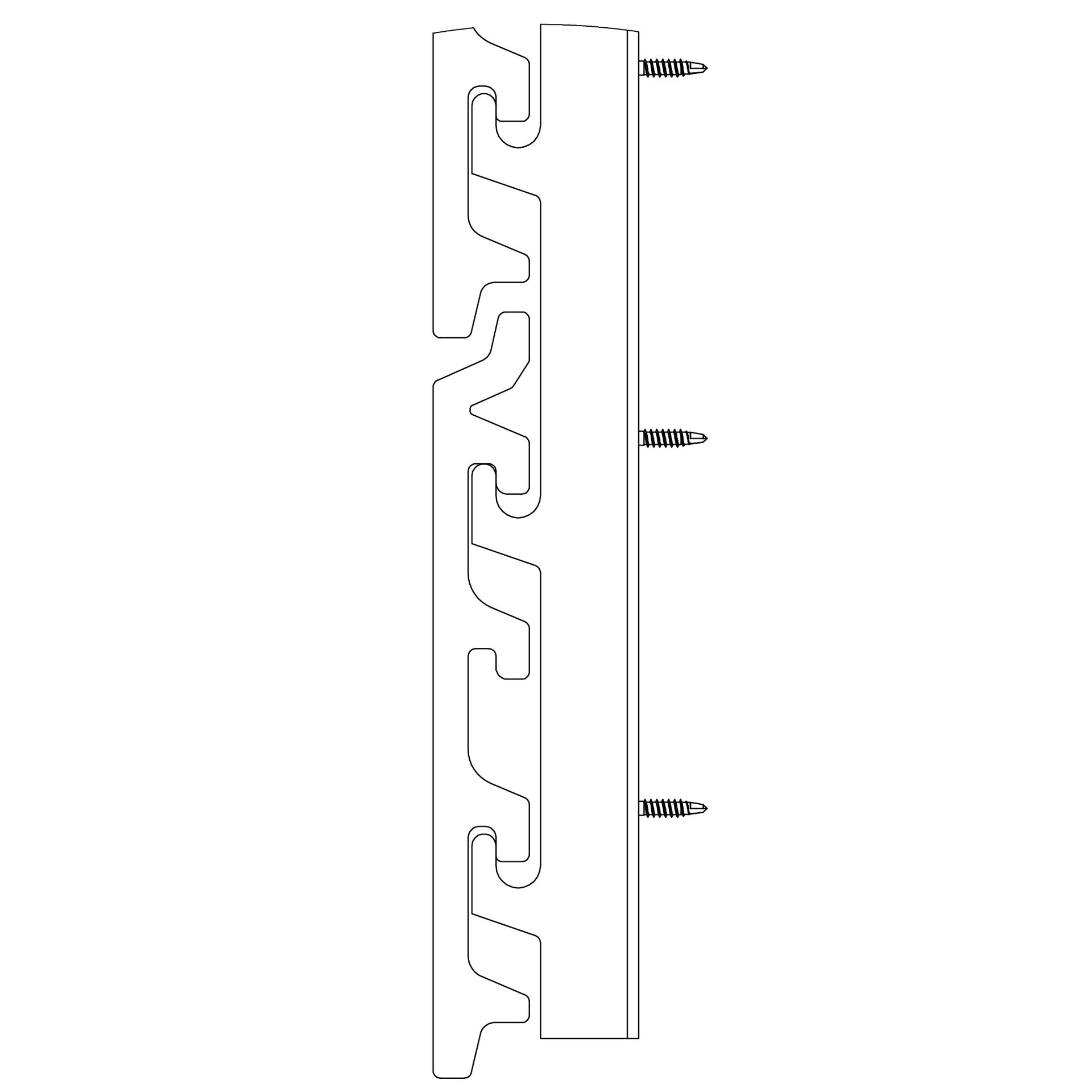 Fixing for extruded ceramic facade tiles.